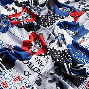 Shannon Digital Minky Cuddle Police Blue Line, Fabric by the Yard