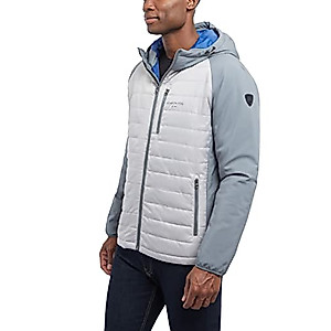 London Fog Men's Mixed Media Active Jacket, Grey, XX-Large