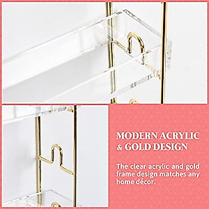 J JACKCUBE DESIGN 4 Tier Gold Nail Polish Organizer Ledge Shelf Rack, Wall Mounted Floating Storage Display Shelves for 56 Bottles Organizer Nail Polish Makeup Essential Oil Stand- MK488B