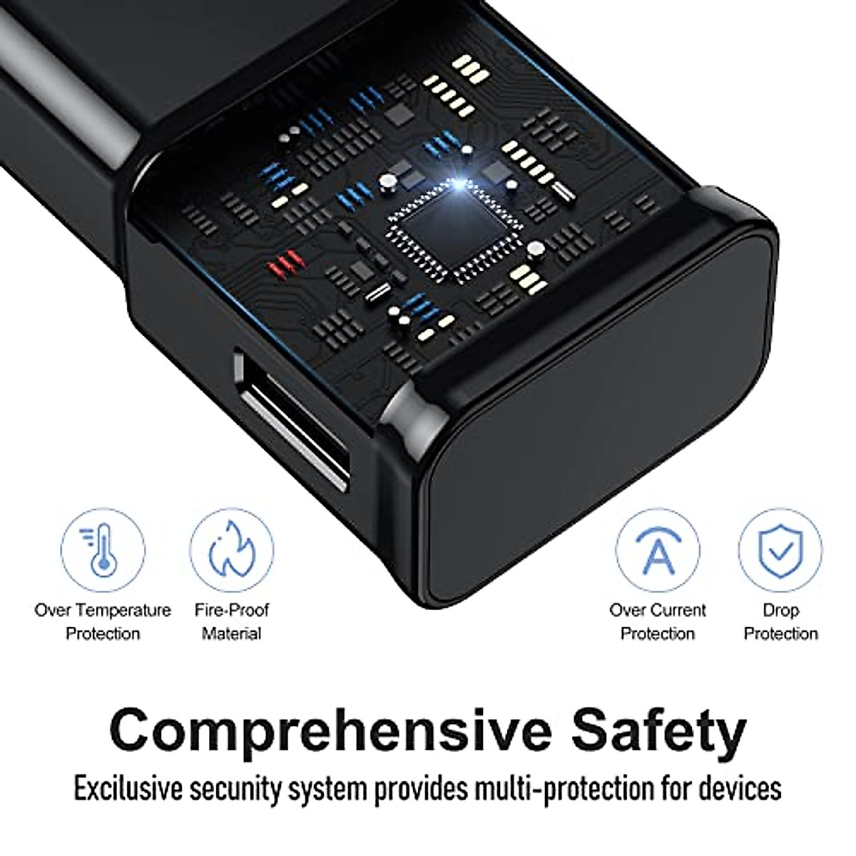 For Samsung Galaxy S10/S9/S8 Charger,2Pack Adaptive Android Charger with USB Type C Fast Charging Cable for Samsung Galaxy S8/S9/S10 Plus/S10E/ S20/S20 Plus/S21/S21 Ultra/Note 8/Note 9/Note 10/Note 20