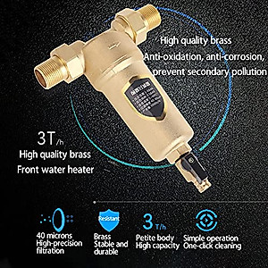 CJGS Water Pre-Filter,Reusable Spin Down Sediment Filter Faucet Water Purifier - Central Prefilter Whole House Water Filter Purifier System 3T/h Siphon Backwash 40um