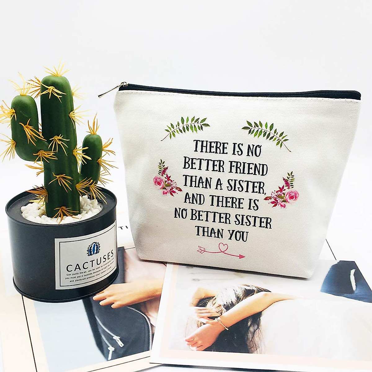 Sister Gifts from Sisters Birthday Mothers Day Gifts for Sister in Law from Brother Funny Makeup Bag for Women There is No Better Sister Than You Thank You Gifts for Christmas