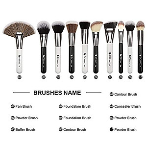 DUcare Professional Makeup Brushes Panda Series Makeup Brush Set Valentines Day Gifts 31Pcs Kabuki Foundation Blending Face Powder Blush Concealers Eye Shadows With Leather Case Organizer
