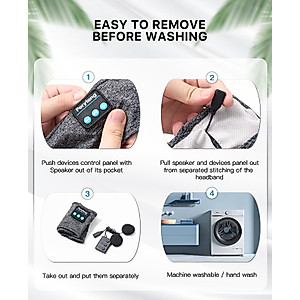 Perytong Sleep Headphones Wireless Headband Stretchable Bluetooth 5.2 Sleep Headband Earphones, Comfy Side Sleeping Earbuds with High Definition Stereo Speakers, Electronics, Gifts for Men Women