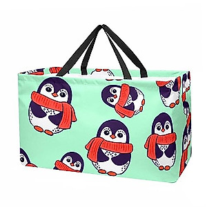 Cartoon Animal Full Print Large Capacity Laundry Organizer Tote Bag - Reusable and Foldable Oxford Cloth Shopping Bags