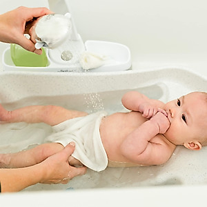 The First Years Rain Shower Baby Shower Head - Soothing Attachable Baby Spa Sprayer - Baby Bathtub Shower Head with Rotating Arm