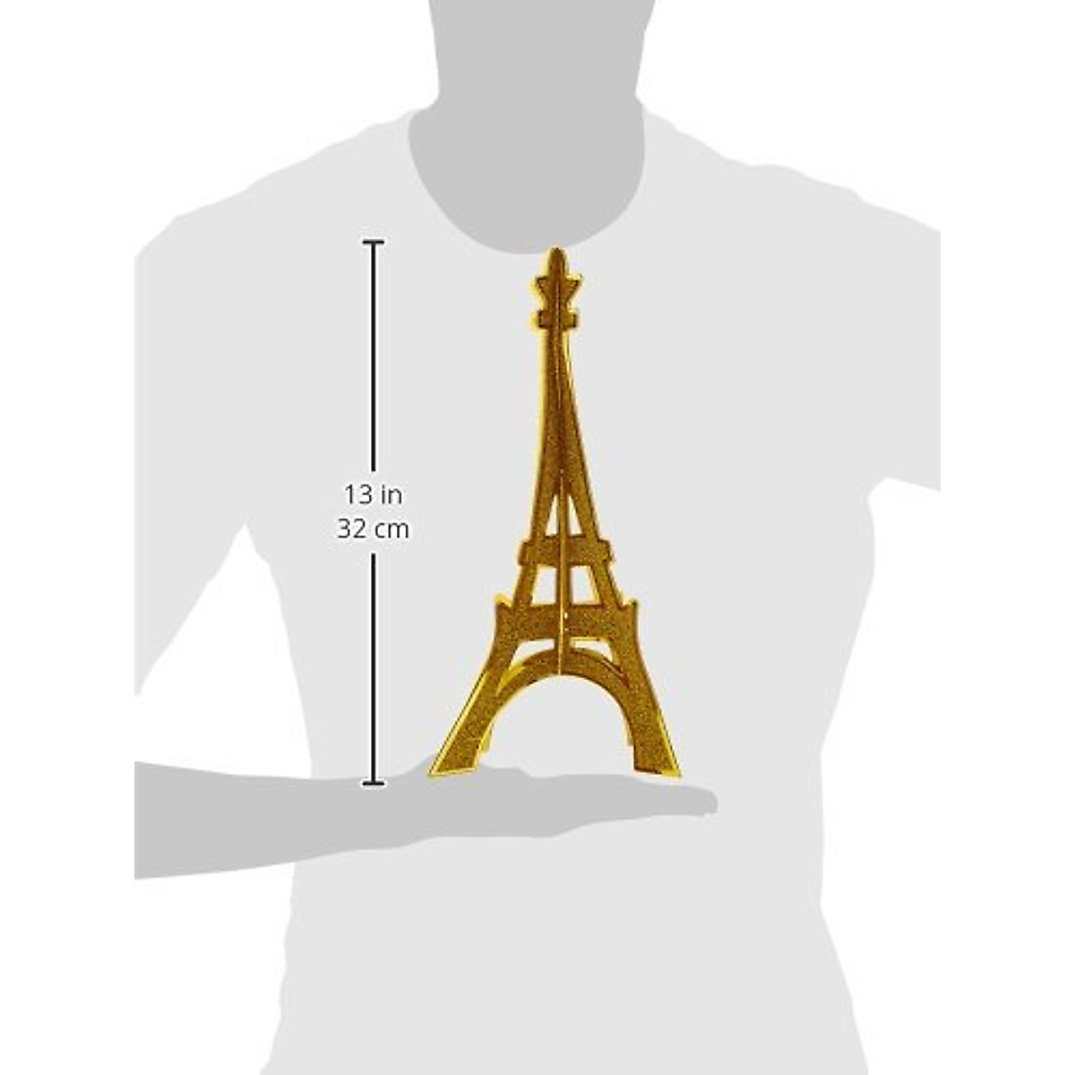 Glittered 3-D Eiffel Tower Centerpiece Party Accessory (1 count) (1/Pkg)