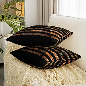 American Flag Camo Throw Pillow Cover 22x22, Military Hunting Pillow Cover, Rustic Tree Leaves Camouflage Cushion Case, Nature Conifer Oak Branches Decorative Pillow Cover For Boys, Black Brown