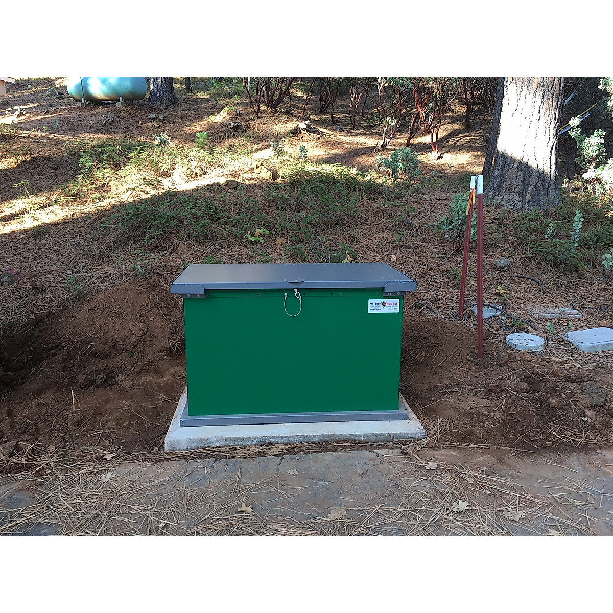 TuffBoxx Grizzly Animal Resistant Storage Solution (Green/Charcoal Color), Keeps Bears and Animals Out of Garbage and Trash, Holds 6 Trash Bags