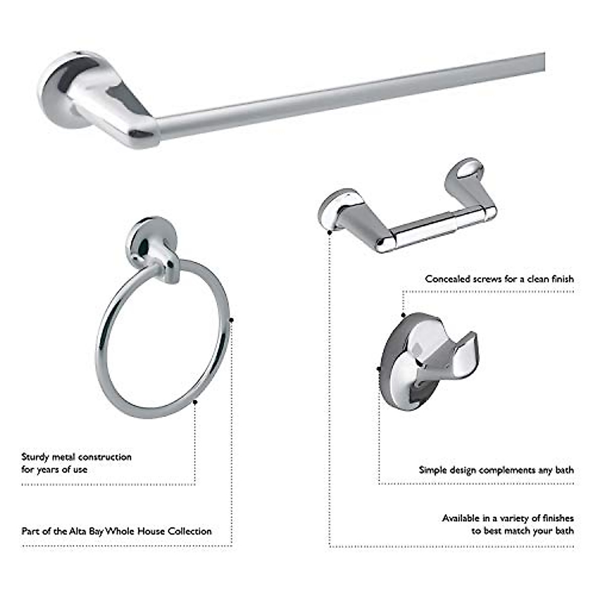 Design House 558080 Alta Bay Robe Hook, Polished Chrome