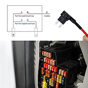 Dash Camera Hard Wire Kit With Left MicroUSB Direct Hardwire Car Charger Cable Kit For HD PRO & Micro USB Dashboard Camera Power Supply Car Charger GPS Car DVR Power Box(Left Angle Micro USB Fuse Kit)