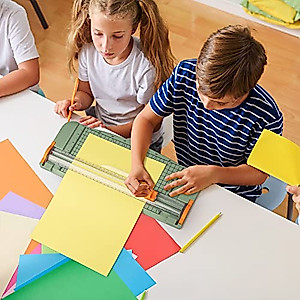 Firbon A4 Paper Cutter 12 Inch Titanium Straight Paper Trimmer with Side Ruler for Scrapbooking Craft, Paper, Coupon, Label, Cardstock (Morandi)