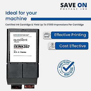 Save On Postage Ink Compatible IXINK357 Quadient Neopost Compatible Ink Cartridge for IX5 & IX7 Mailing System (1 Pack)