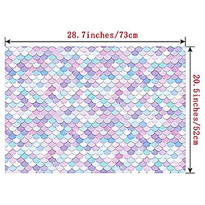 Birthday Wrapping Paper for Girls Women Kids Baby Shower Shining Mermaid Scale Scallop Pink Galaxy 4 Style Gift Wrap Paper for Graduation Wedding Anniversary 12 Folded Sheets 20.5 * 28.7 inch