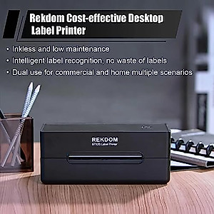 REKDOM Bluetooth Label Printer - Wireless 4x6” Shipping Label Printer for Postage and Small Business, Thermal Inkless Printer Compatible with Phone,Tablet and Windows, Amazon,Ebay,USPS.