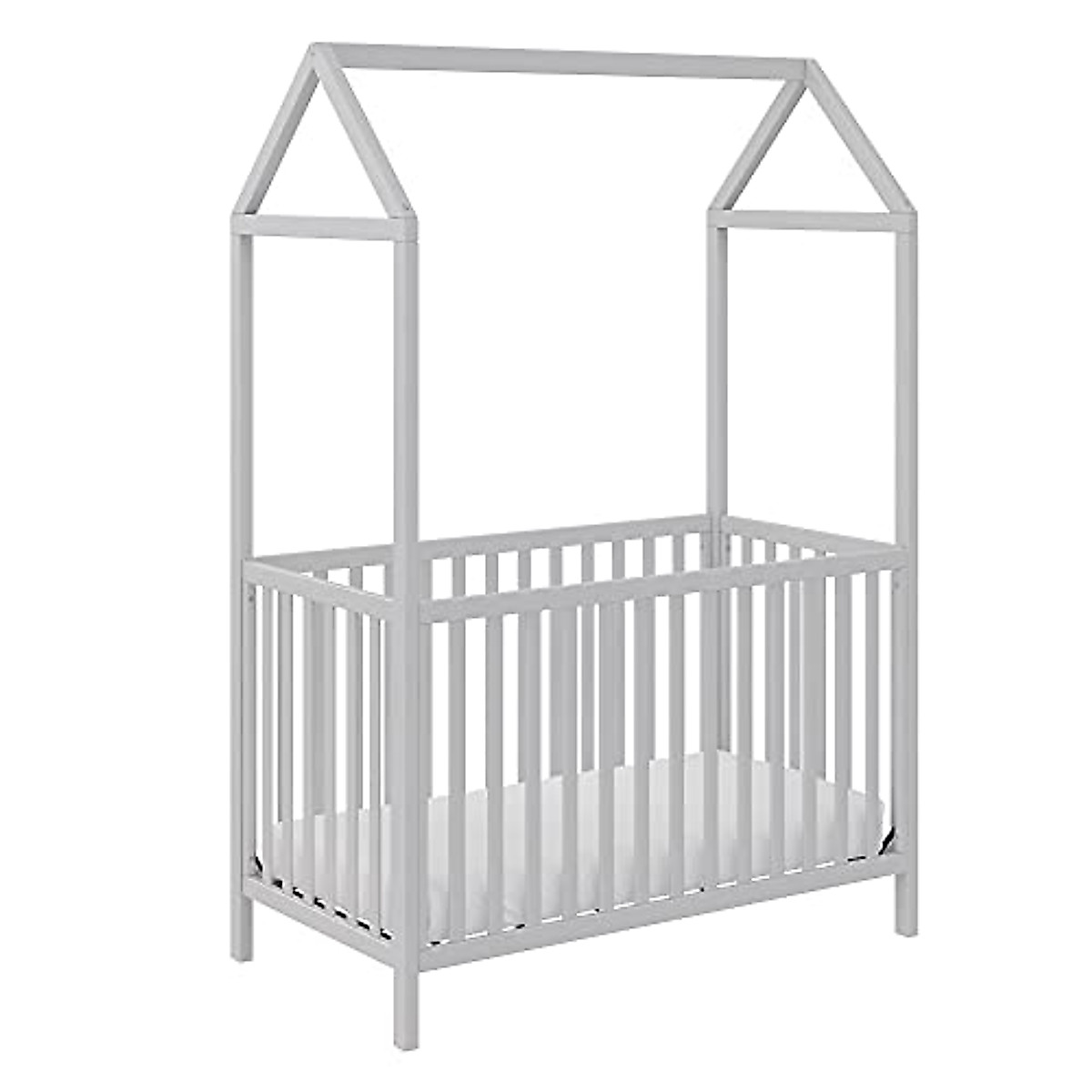 Little Seeds Rowan Valley Skyler 3-in-1 Convertible Crib with Canopy, Dove Gray