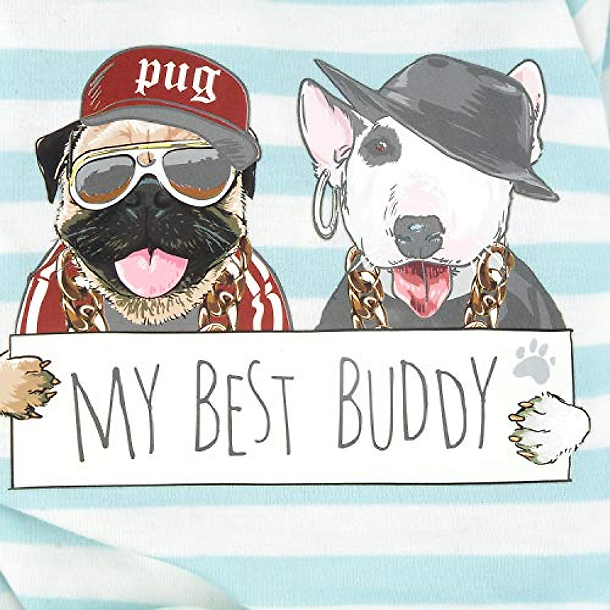 Zunea Dog Pajamas for Small Dogs Girl Boy Soft Cotton Puppy Clothes Jumpsuit Sleeping Wear Rompers Striped Printed Bodysuit Pyjamas Pet Overalls Outfits Apparel for Chihuahua Doggie Cat Blue M