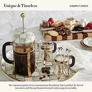 MACKENZIE-CHILDS Espresso Spoon Set, Cute Coffee Spoons and Teaspoons, Set of 4, Black-and-White Courtly