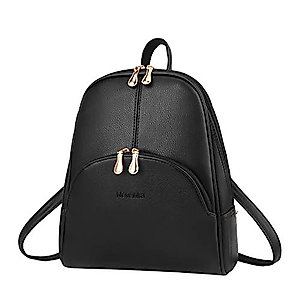 Nevenka Backpack Purse for Women Casual Shoulder Bag PU Leather Zipper Closure Adjustable Strap