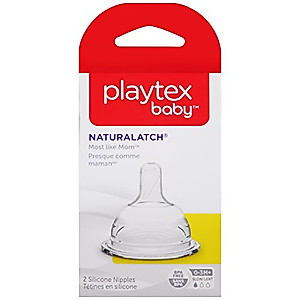 Playtex NaturaLatchNipple, Slow Flow, 2-Count