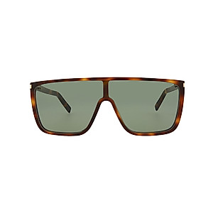 Saint Laurent Shield/Wrap Sunglasses Havana Havana Green Luxury Eyewear Made In Italy Acetate Frame Designer Fashion for Everyday Luxury