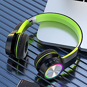 Bluetooth Headphones Noise Canceling Wireless Light Bluetooth Headset Foldable Lightweight Over Ear Earphones Built-in Mic HiFi Stereo Deep Bass Headphones with Memory Foam Ear Cups