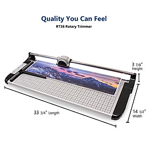 United RT26 Rotary Paper Trimmer, 26" Cut Length, 15 Sheet Capacity, Crafts and Office