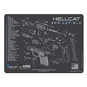 EDOG Range Warrior 27 Pc Gun Cleaning Kit - Compatible with Springfield Armory Hellcat - Schematic (Exploded View) Mat, Range Warrior Universal .22 9mm - .45 Kit & Tac Book Accessories Set