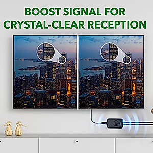 NOVAWAVE Digital TV Antenna Amplifier - HD TV Antenna Booster | 20-22dB Indoor TV Antenna Signal Amplifier | High-Gain TV Antenna for Smart TV Booster | Designed for Novawave Digital Antenna for TV