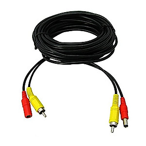 Backup Camera 50ft DC 12V Power Audio Video AV Extension Cable for Cars/ Tuck / Bus / Trailer Reverse Parking System