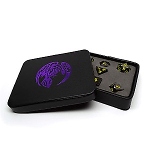 Dice Display and Storage Case - Raven Design - Perfect for Metal, Stone, Plastic, or Wood Dice