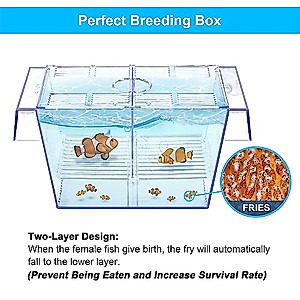 DaToo Fish Breeding Box Aquarium Holding Tank Transparent Fish Isolation Box Acclimation Hatchery Incubator Breeder Box for Baby Fish Betta Shrimp Clownfish Guppy