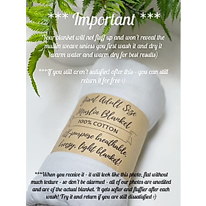 Breathable Adult Muslin “Swaddle” Blanket, 100% Cotton, “90” x 90” Inches, Queen One-Size, Hot Sleeper, Naturally Cooling, Soft Gauze Sheet, Sleeping & All-Purpose Throw