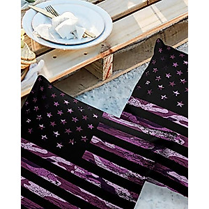 Funnywall88 Waterproof Throw Pillow Covers Set of 2 Independence Day Camo American Flag Patriotic Couch Pillow Cases Outdoor Sofa Cushion Cover Home Decor for Bed Living Room, 16" x 16"