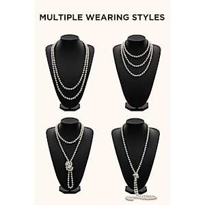 BABEYOND 1920s Accessories for Women - Great Gatsby Accessories Flapper Headband Headpiece Pearl Necklace Gloves for Women