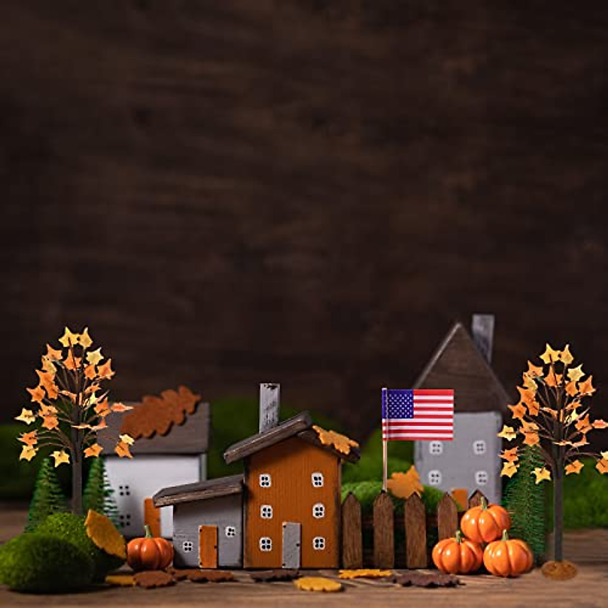 6 Pieces Mini Decor Trees Small Holiday Branch Village Trees Artificial Model Trees Miniature Trees Village Displays Tree for House Garden Festival Decorations, 3 Sizes (Maple Tree)