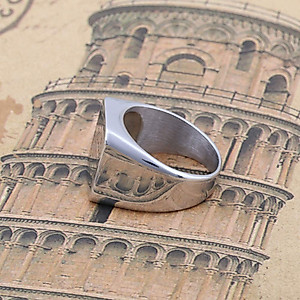 Dacai Womens Third Pentacle of Jupiter Key of Solomon Stainless Steel Amulet Magic Protection Ring Size 6