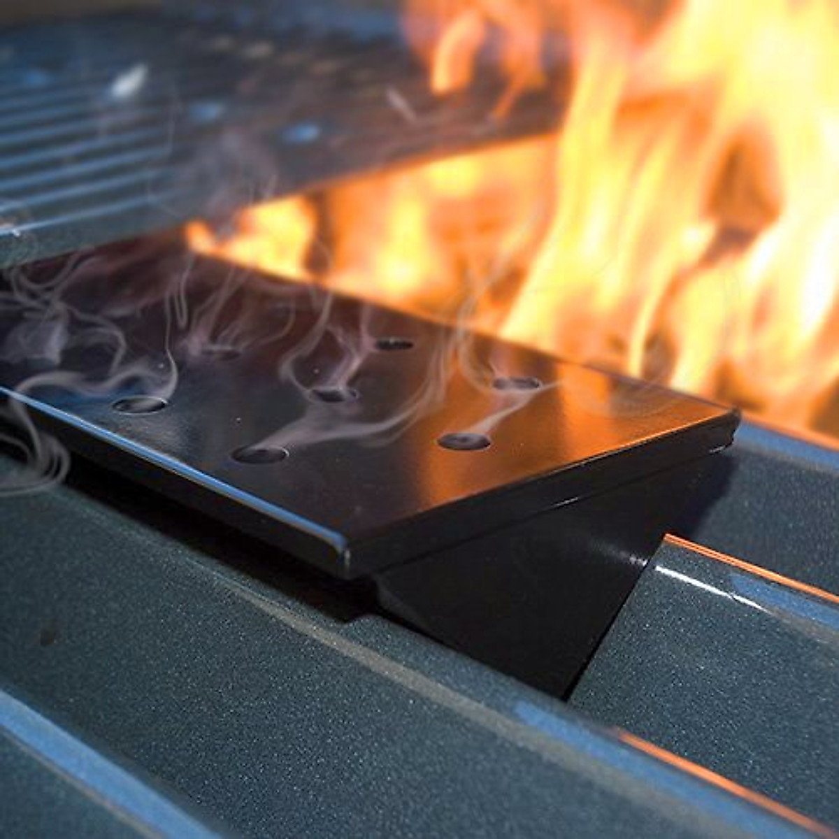 Charcoal Companion Large Nonstick V-Shaped Smoker Box for Gas Grills -- Provides Great Smoky Flavor -- CC4057