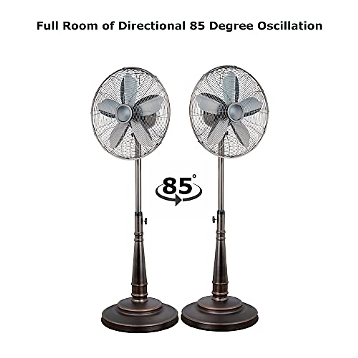 Optimus F-6218 Oscillating Stand Fan, Household, Bronze