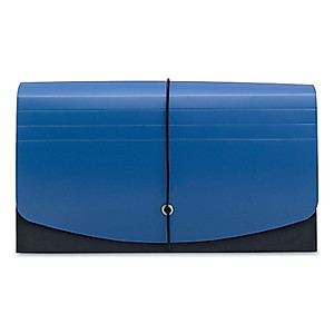 Smead Two-Way Handy Organizer File, 21 Pockets, Alphabetic (A-Z) and Monthly (Jan-Dec), Flap and Elastic Cord Closure, Blue/Black (70506)