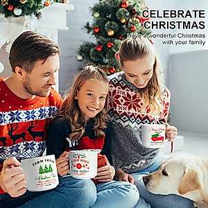 QIKSION Christmas Mug Set of 6, 16oz Hot Cocoa Ceramic Christmas Coffee Mugs, Stackable Holiday Chocolate Mugs as Christmas Gifts for Family, Friends and Colleagues