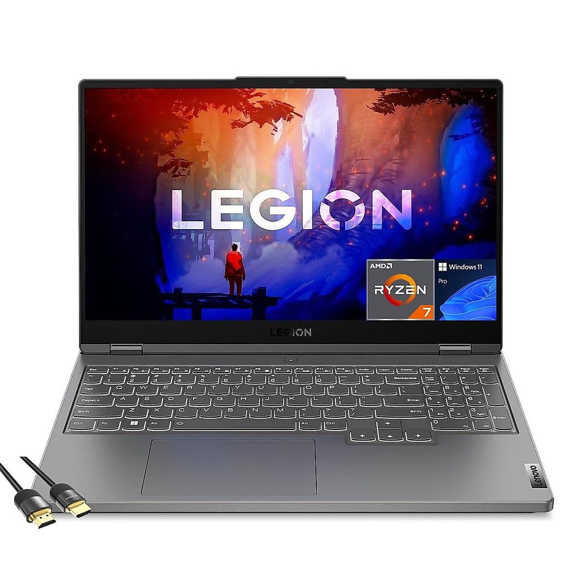 Lenovo Legion 5 Gaming Laptop, 15.6" WQHD IPS 165Hz, AMD Ryzen 7 7735H Up to 4.75GHz, GeForce RTX 4060, 32GB DDR5, 1TB NVMe SSD, Backlit Keyboard, Webcam, Wi-Fi 6, RJ-45, Type-C, PDG HDMI, Win 11 Pro