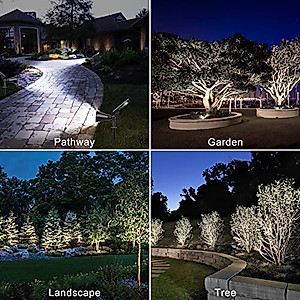 CREPOW Solar Spot Lights Outdoor, 7 LED Solar Power Landscape Spotlights Solar Garden Lights Adjustable Auto ON/Off IP65 Waterproof Wall Lights for Patio Walkway Pathway Yard Pool, Cold White - 4 Pack