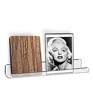 Cerpourt 8 Pack 12'' Clear Vinyl Record Display Shelf,Acrylic Album Vinyl Record Holder Wall Mount and Display Your Favorite LP Records in Style