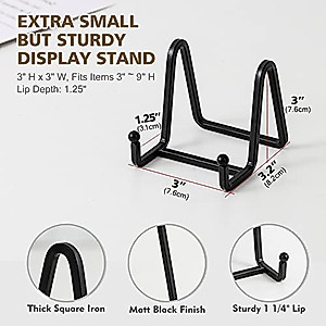 Plate Holder Easel Display Stand - 3 inch Metal Plate Stands for Display - Tabletop Picture Stand - Black Iron Easels for Display Pictures | Photo Frames | Book | Decorative Plates | Plaque - 1 Pack