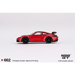 True Scale Miniatures Model Car Compatible with Porsche 911 (992) GT3 Guards Red 1/64 Diecast Model Car MGT00662