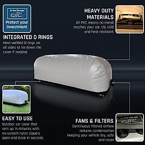IN THE GARAGE Outdoor Car Cover - Inflatable Car Cover Outdoor, PROTECTS from HAIL - Outdoor Car Bubble, Inflatable Garage - Car Capsule - Car Cocoon, Car Bubble Storage - Car Shield - 16' / 4.9m