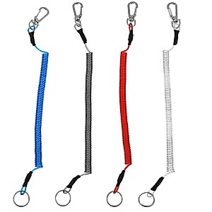 VICASKY 4pcs Miss Rope Wallet Spring Coil Rope Key Lanyard lanyards for Keys for Men Fishing Rope Bag Tool Spiral Spring Lanyard Keyring Accessories TPU Travel Metallic line Steel Wire