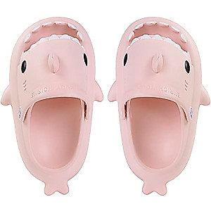 KVbabby Cloud Shark Slides for Kids Toddlers Girls Boys Novelty Open Toe Sandals Cute Shower Pillow Slippers with Thick Sole for Outdoor Indoor Pink 7-7.5 Toddler