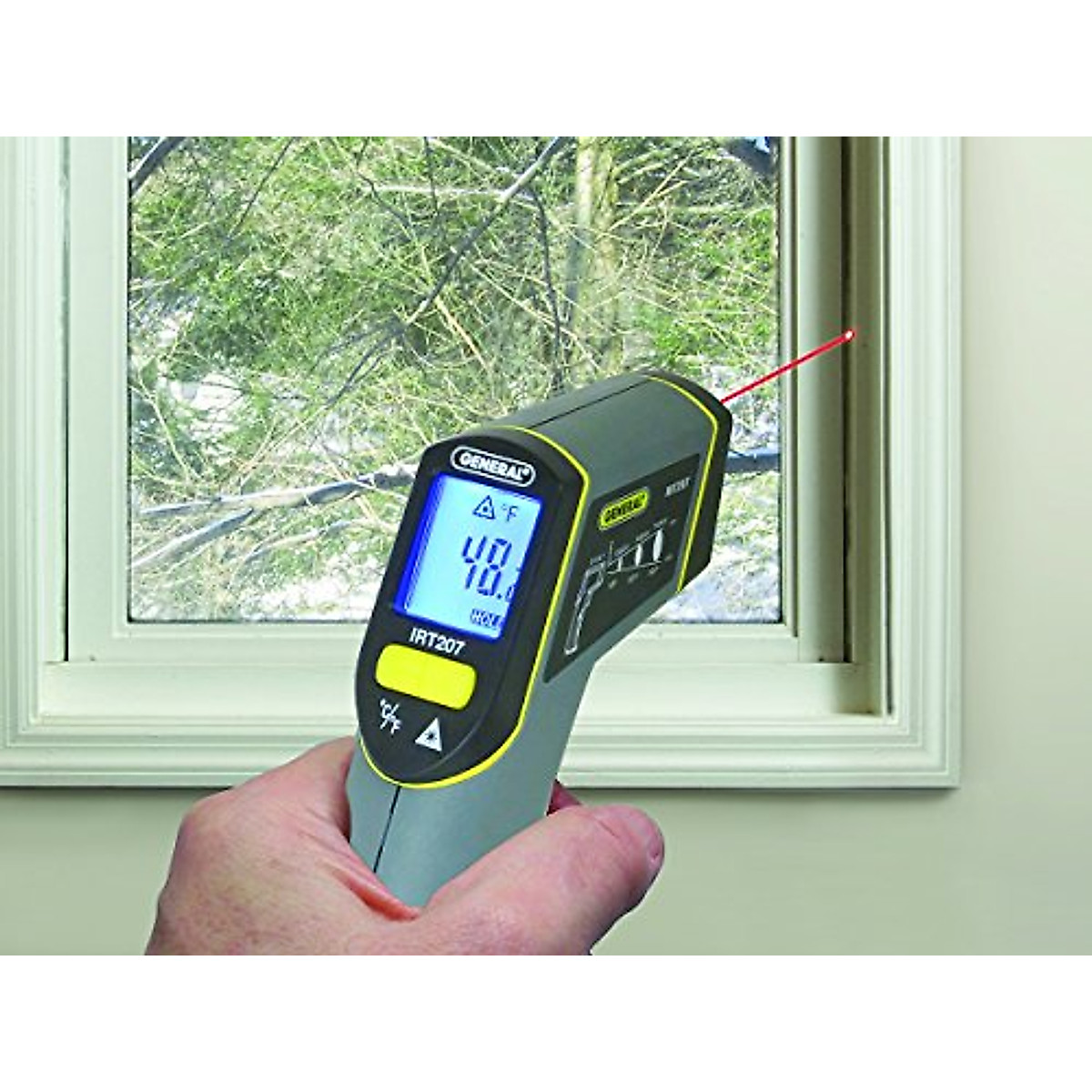 General Tools Non-Contact Digital Laser Temperature Gun, Thermal Detector, -4 to 608 degrees F (-20 to 320 degrees C) - For Cooking/BBQ/Food/Fridge/Pizza Oven/Engine